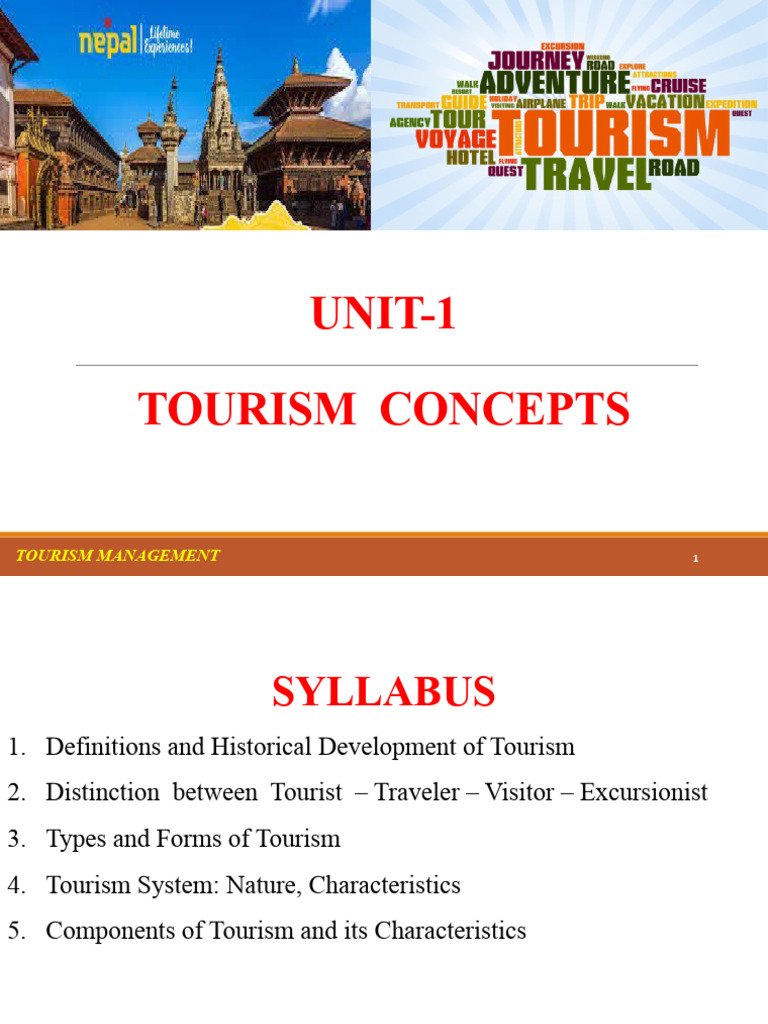Unit 1 Tourism Concepts | PDF