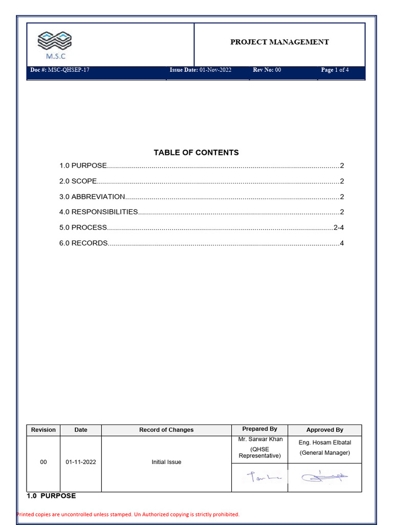 Msc-Qhsep-17 Project Management | PDF