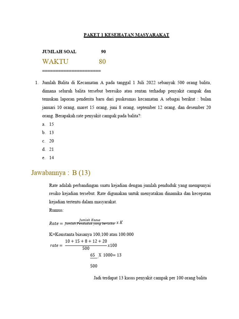 Contoh Soal SKM | PDF