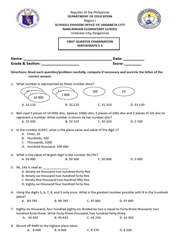 Math 4 - Q1 | PDF | Naming Conventions | Encodings