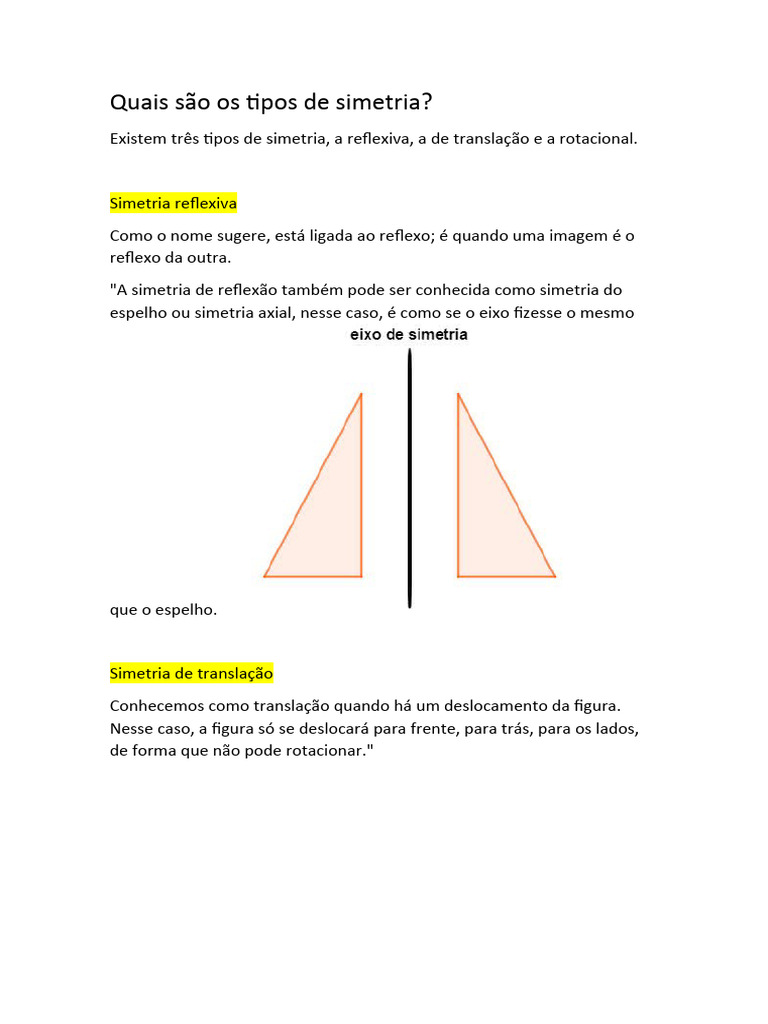Quais São Os Tipos de Simetria | PDF