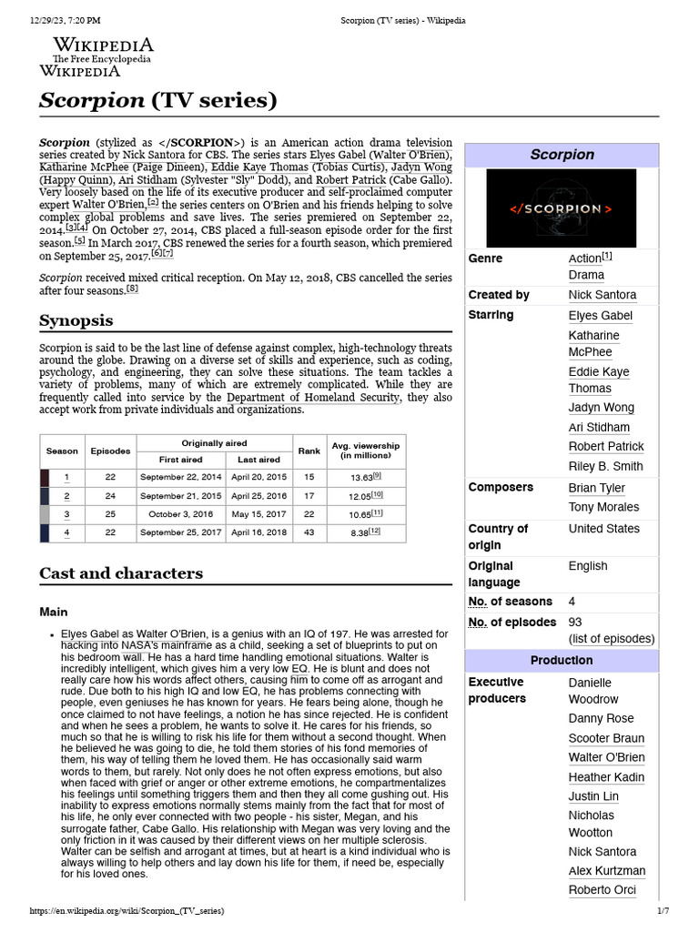 Scorpion (TV Series) : Synopsis | PDF