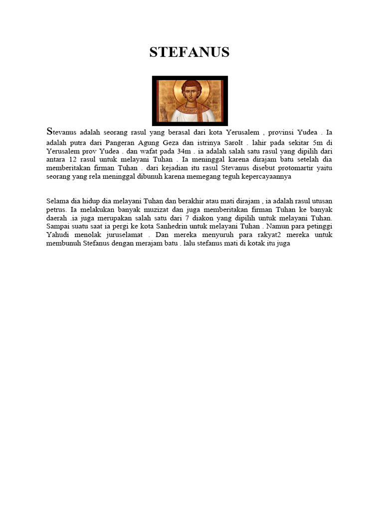 STEFANUS | PDF | Agama & Spiritualitas