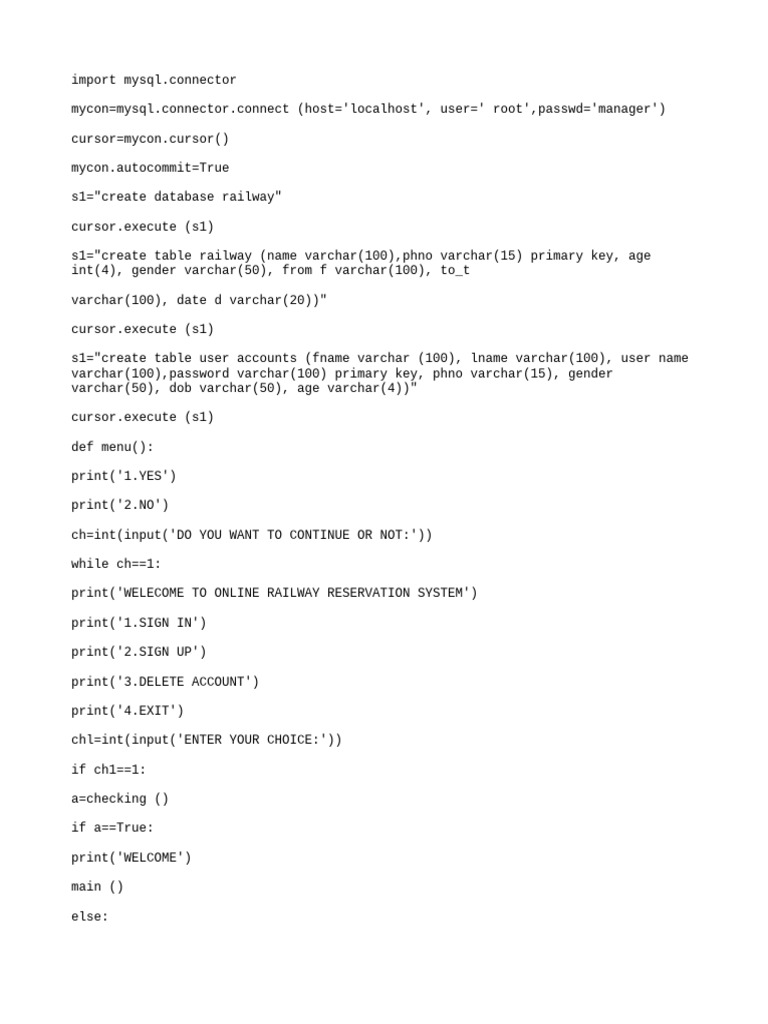Railway-Management by Aditya | PDF | Computers
