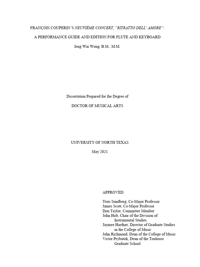 Wong Dissertation 2021 | PDF | Baroque Music | Suite (Music)