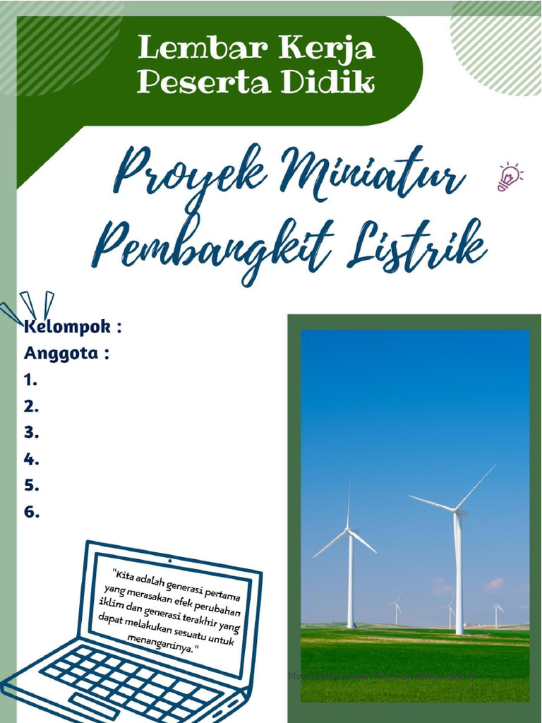LKPD PJBL Pembangkit Listrik Sederhana | PDF