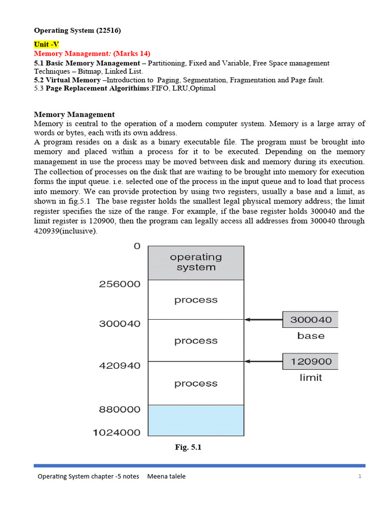 Osy Meena Chapter-5 | PDF | Process (Computing) | Computer Data Storage