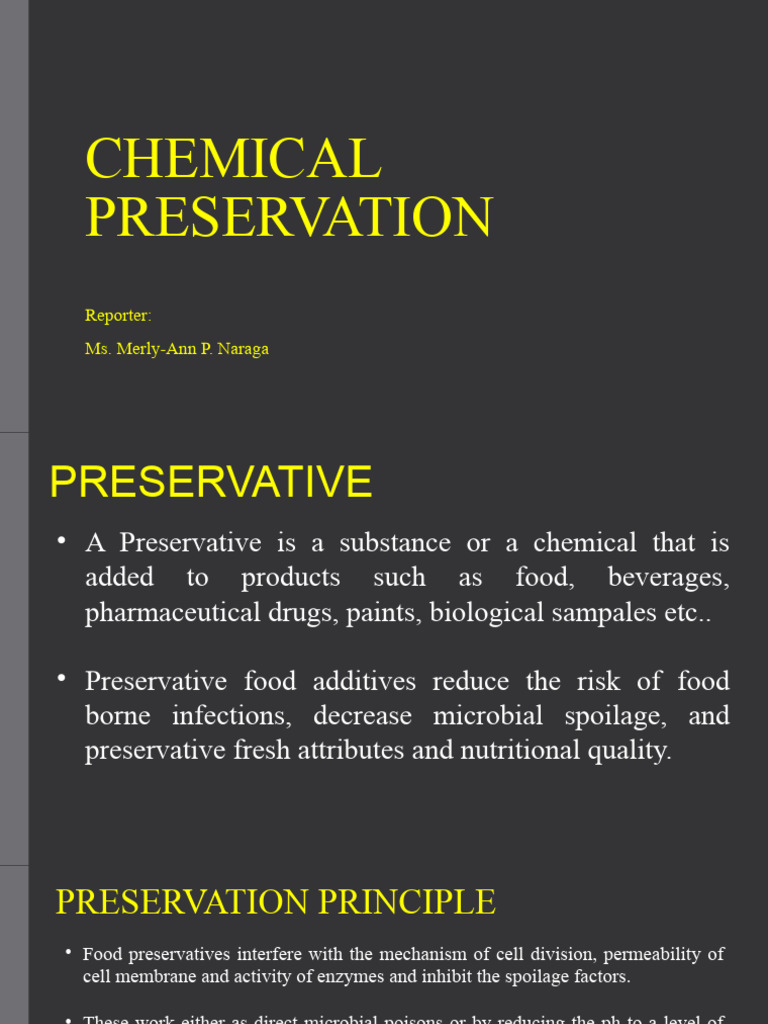 Understanding Chemical Food Preservatives | PDF