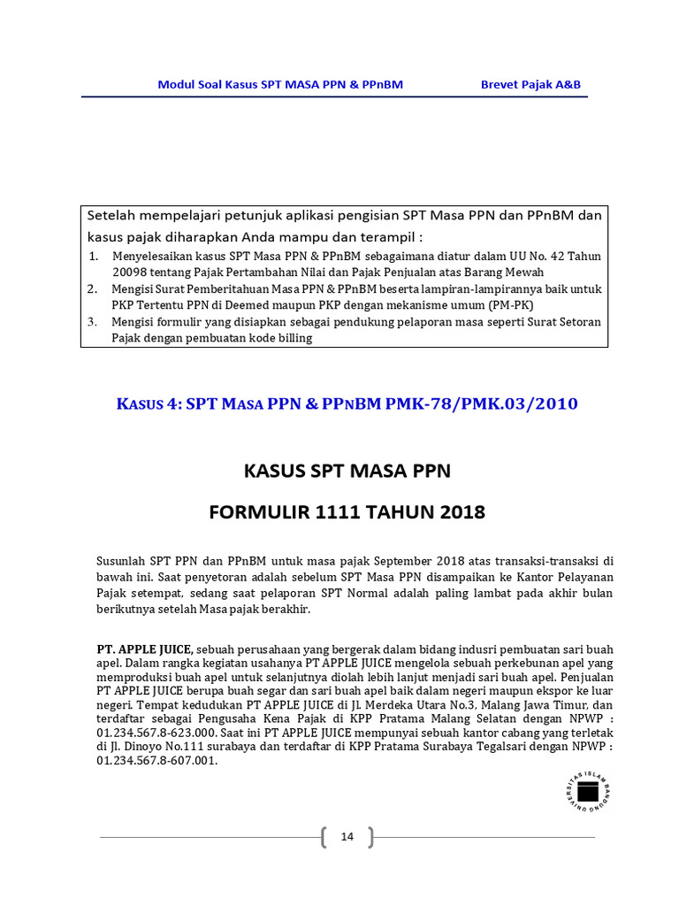 Soal Latihan PPN | PDF | Pengelolaan Keuangan & Uang