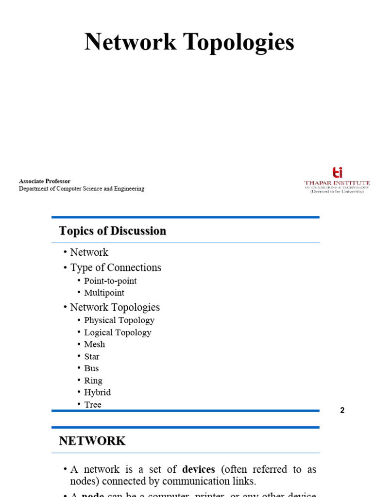 2 Network Topologies | PDF | Network Topology | Computer Network