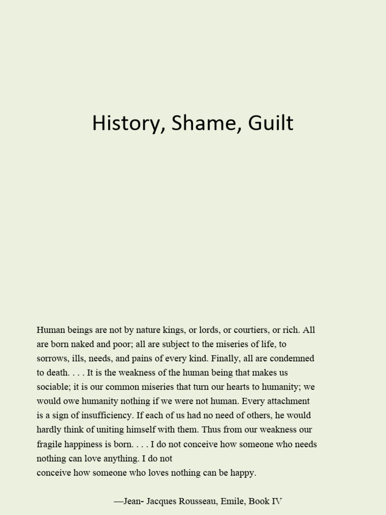 History Shame Guilt PART1 | PDF | Guilt (Emotion) | Shame