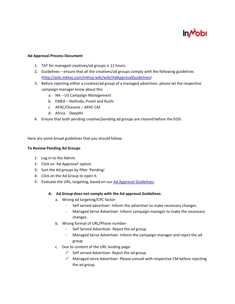 Ad Approval Process Document | PDF