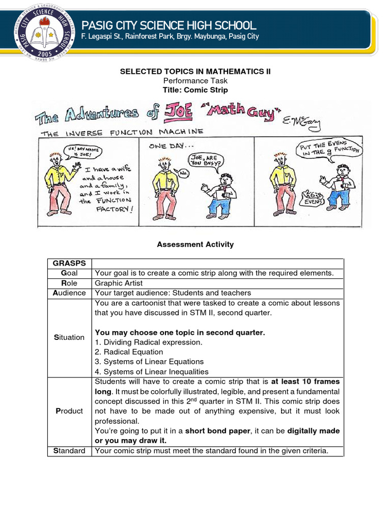 Q2-Performance-Task-1-and-2 | PDF | Comic Strips | Mathematics
