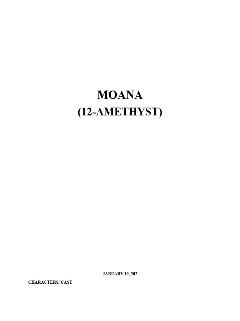 Moana Script | PDF | Moana (2016 Film)
