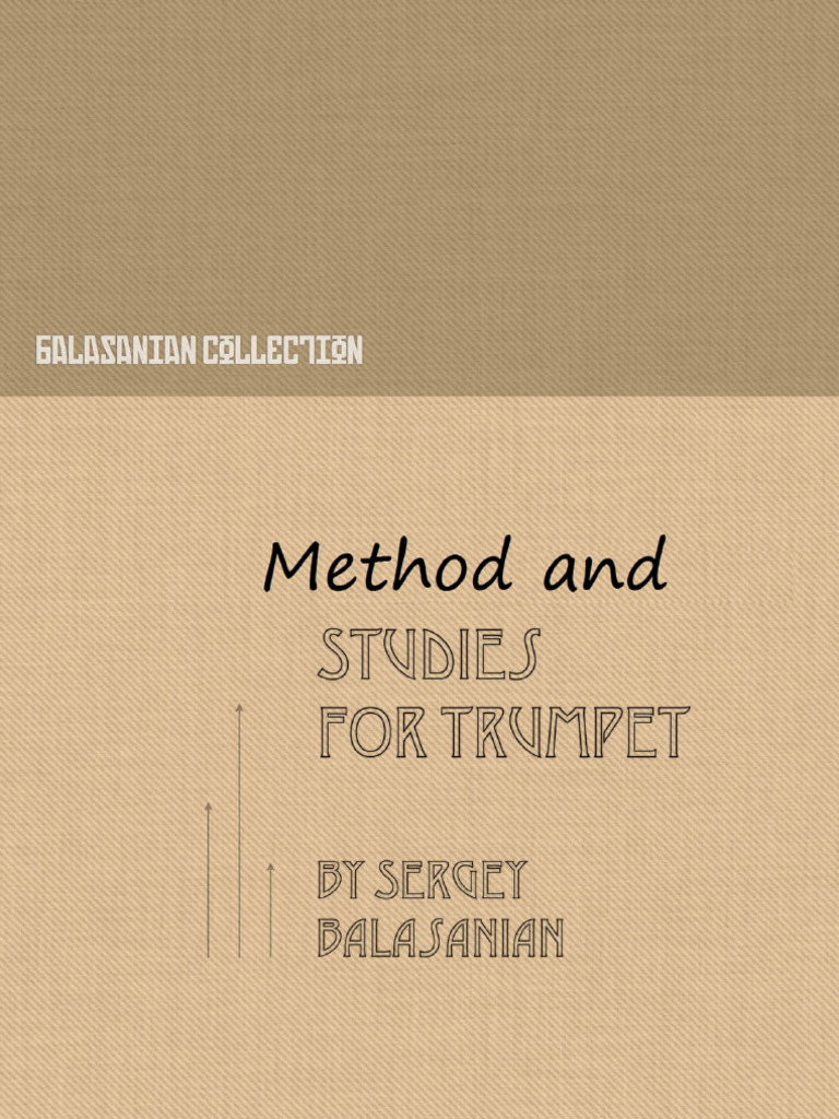Balasanian - Trumpet Method | PDF