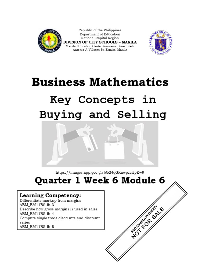 Abm 11 Business Mathematics q1 w6 Mod6 | PDF | Gross Margin | List Price