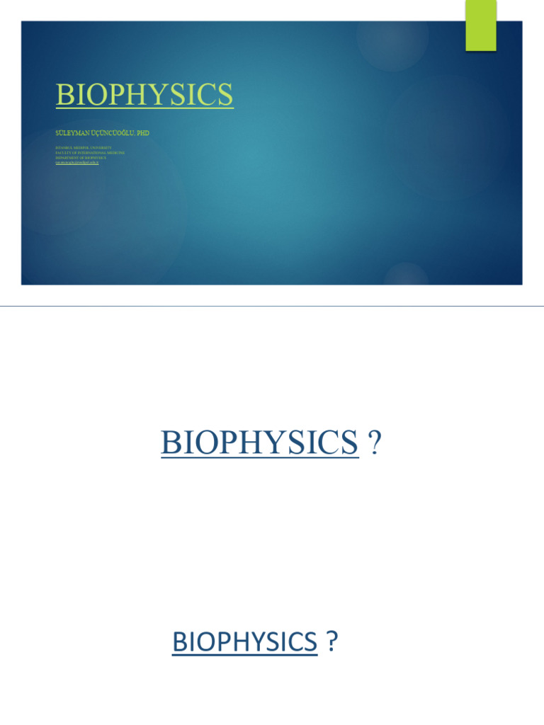 1-Biophysics Introduction 2022 Utf | PDF | Chemical Synapse ...