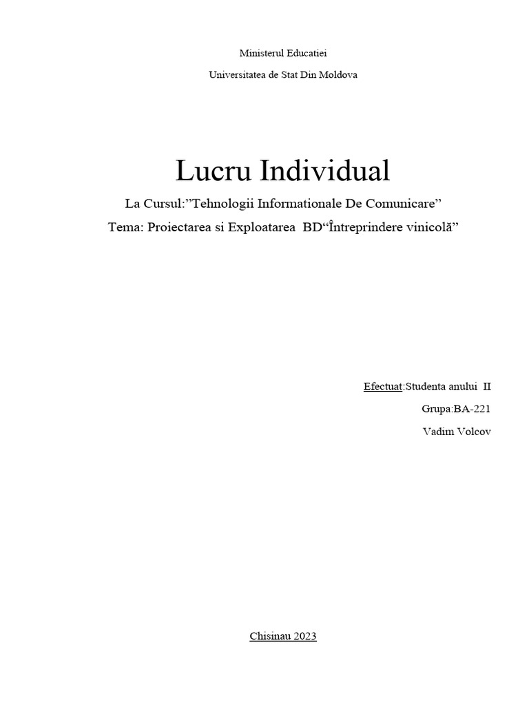 Lucru Individual | PDF