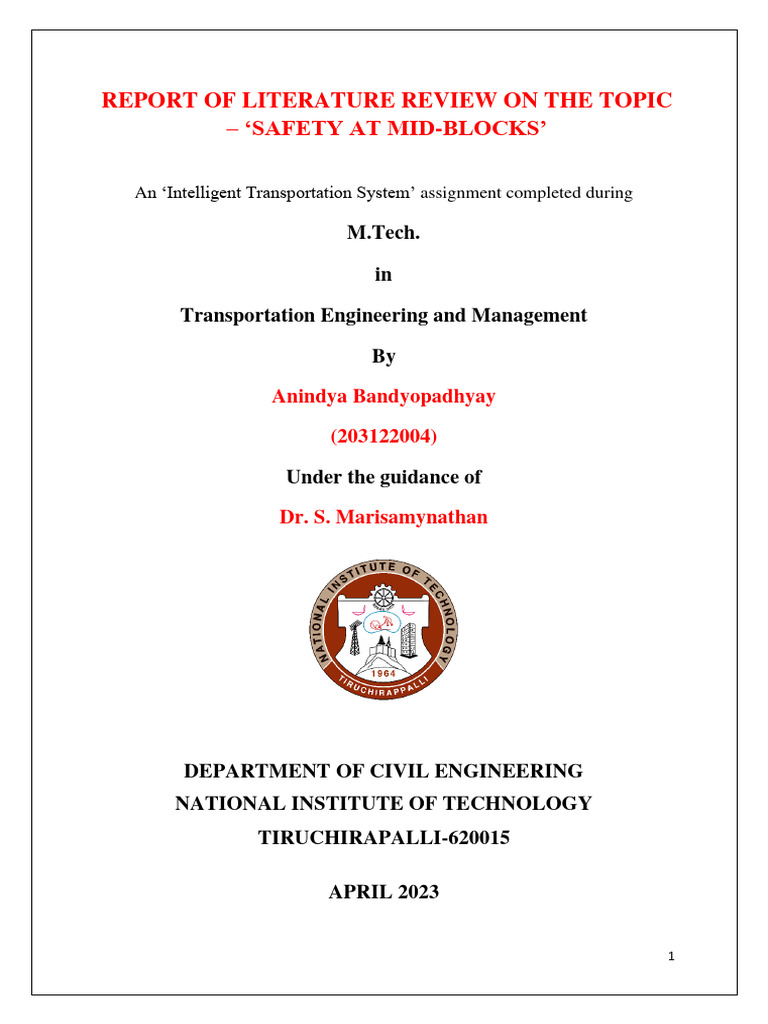 Safety at Mid-Blocks-LITERATURE REVIEW | PDF | Pedestrian Crossing ...