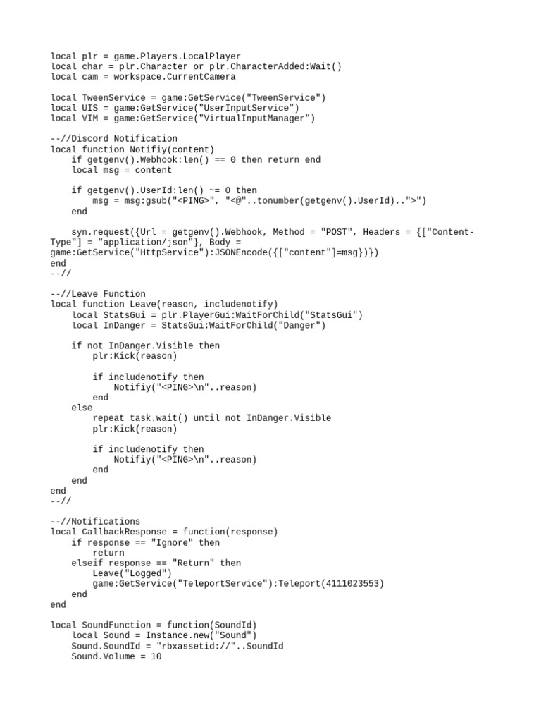 Unobfuscated Lua | PDF