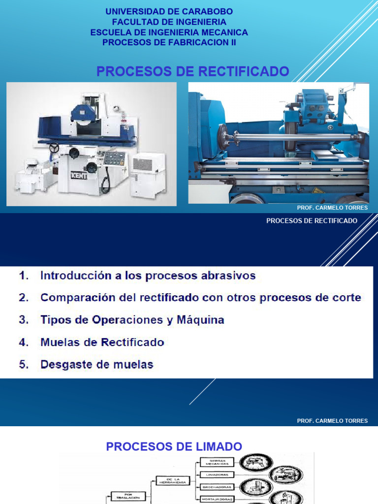 Rectificado | Descargar gratis PDF | Abrasivo | Ciencias fisicas