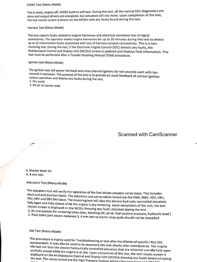 A320 N Engine Tests Brief | PDF