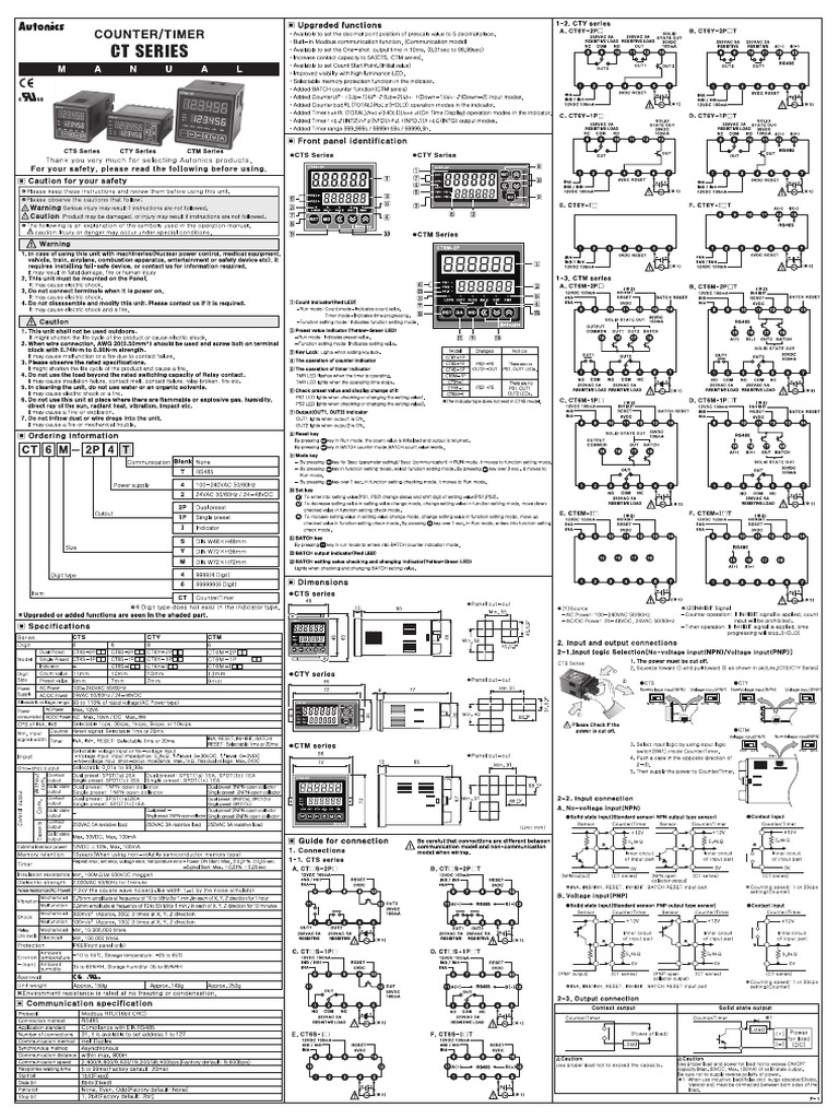 Autonics CT Manual | PDF