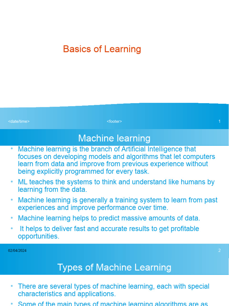 Basics of Machine Learning | PDF | Machine Learning | Statistical Classification