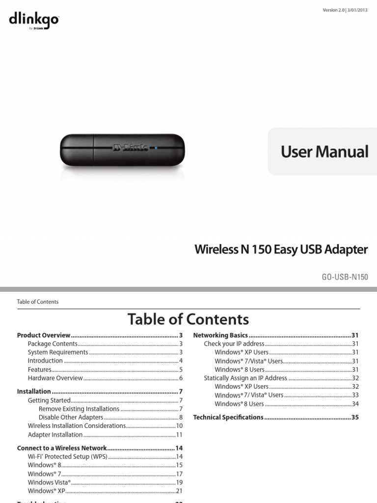 GO-USB-N150 B1 Manual v2.00 (EU) | PDF