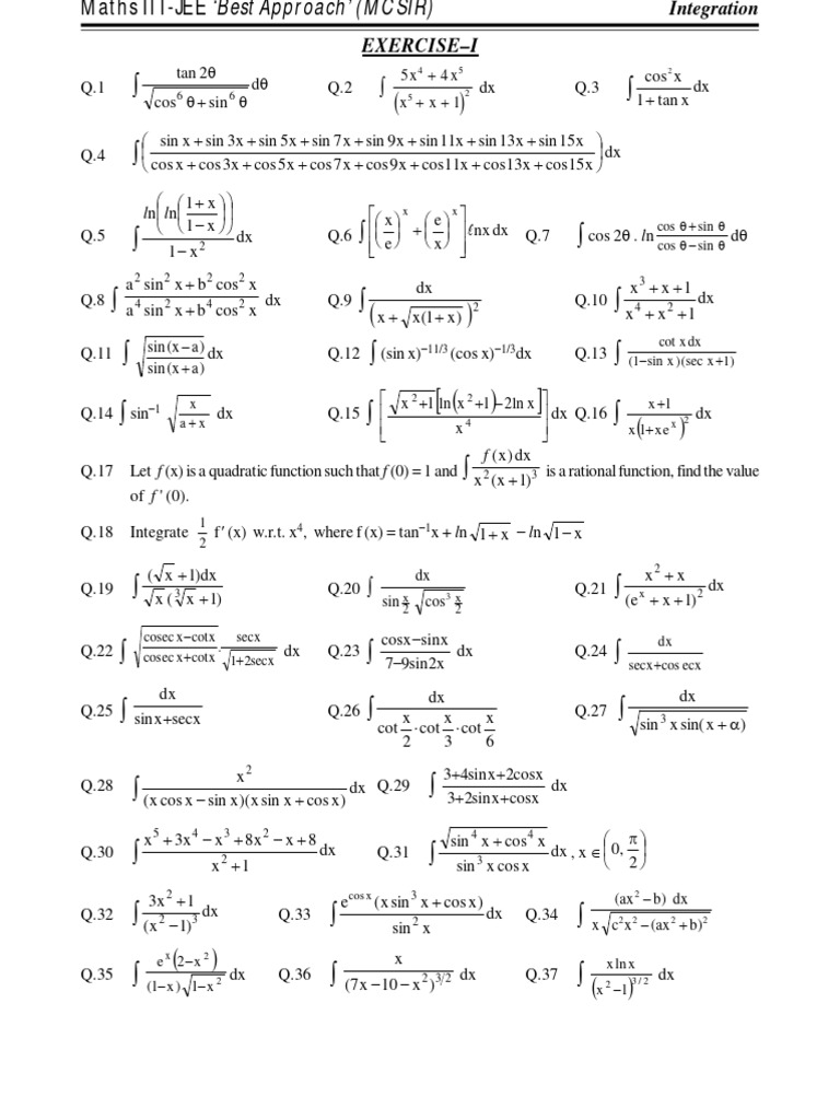 107 Integration - Sheet | PDF