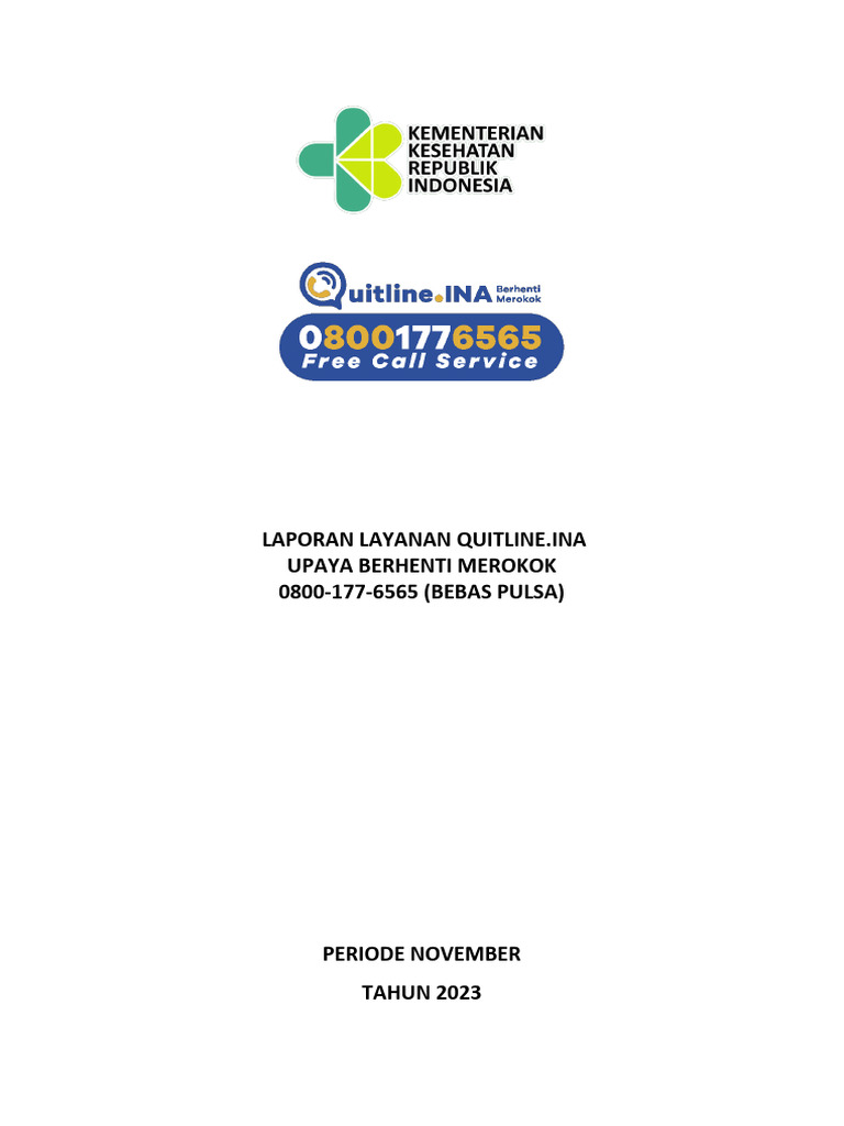 LAPORAN BULANAN QUITLINE Sep 2023 | PDF