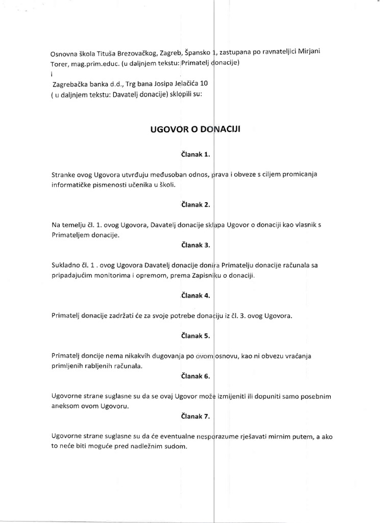 Ugovor o Donaciji | PDF