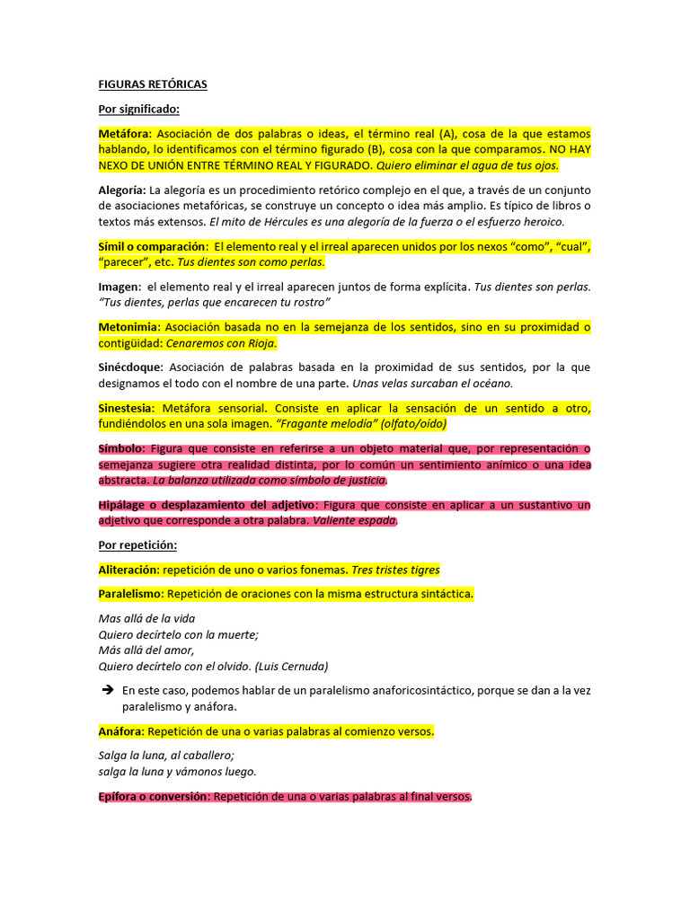 Figuras Retóricas | PDF | Artes del Lenguaje y Comunicación | Poesía