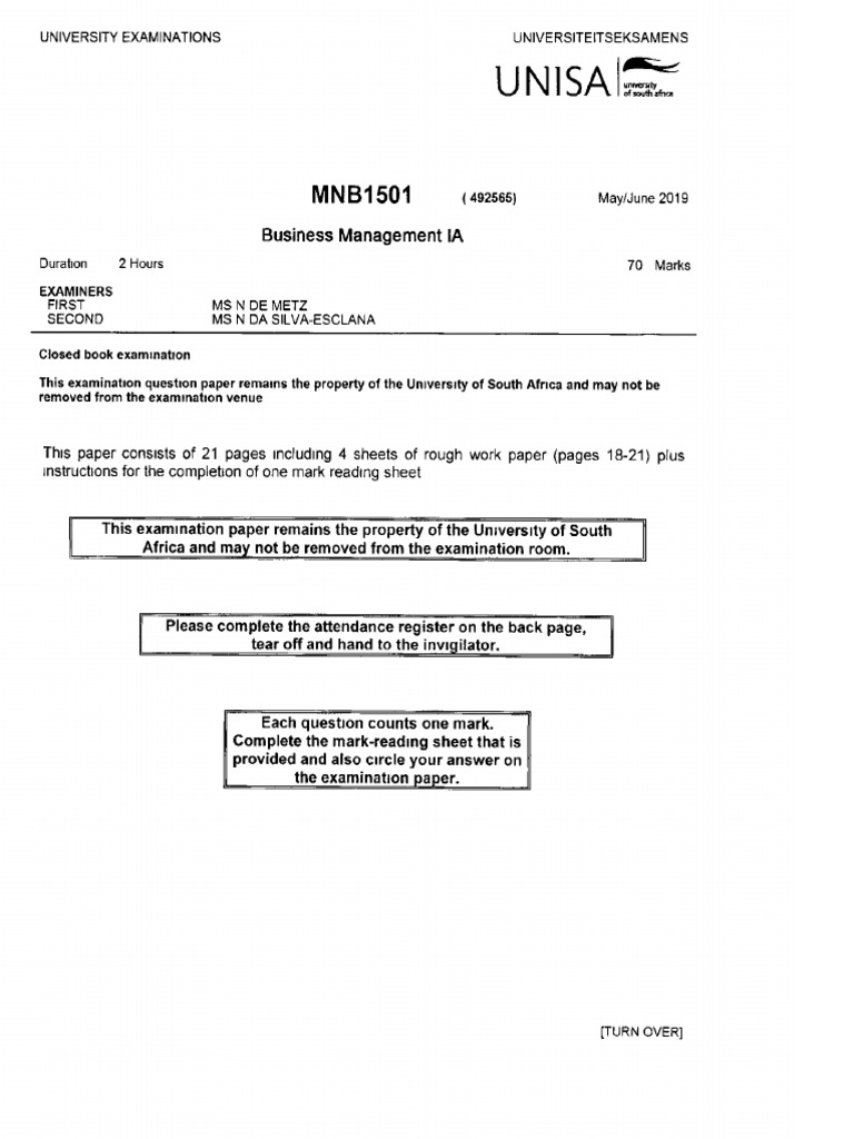 MNB1501 2019 6 e 1 | PDF