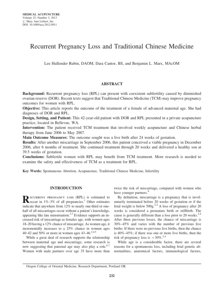 Hullender Rubin, Cantor, Marx - 2013 - Recurrent Pregnancy Loss and ...