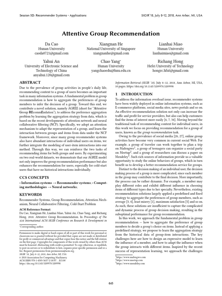 Attentive Group Recommendation | PDF | Career & Growth | Business