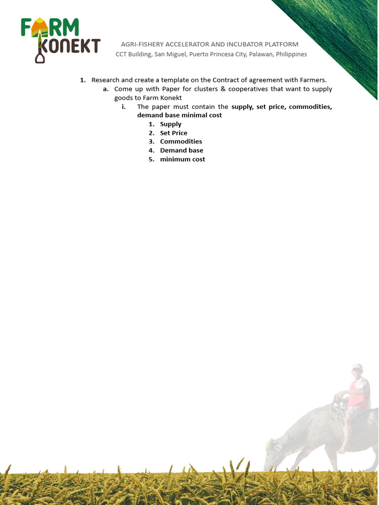 Farm Konekt Contract Farming Template | PDF