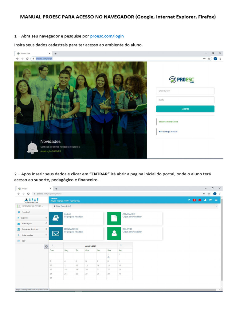 Manual Proesc para Acesso No Navegador | PDF | Carreira e Crescimento | Ciências Sociais