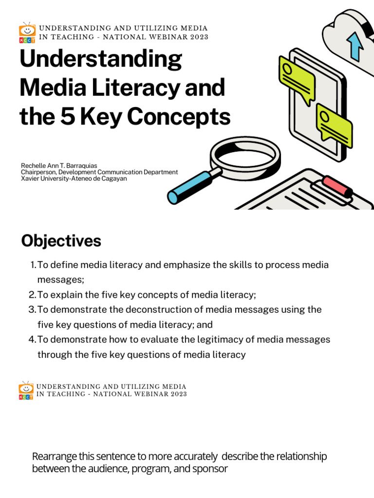 Understanding Media Literacy and The 5 Key Concepts | PDF ...