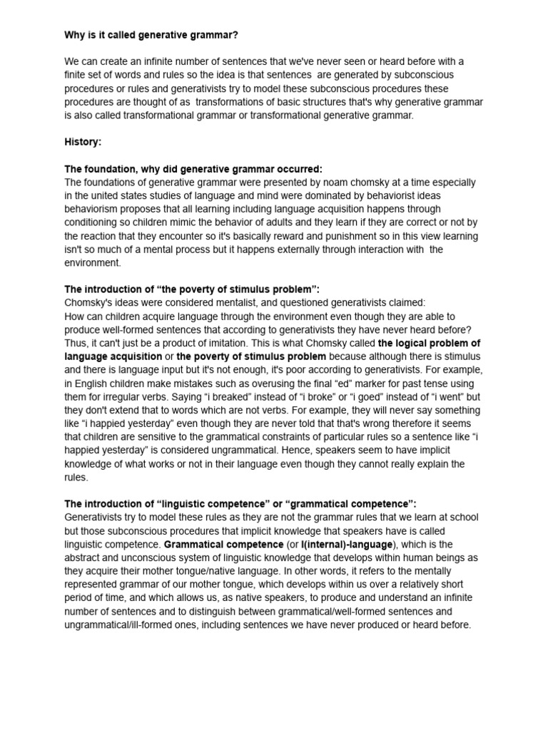 What Is Generative Grammar Pdf Phrase Syntax