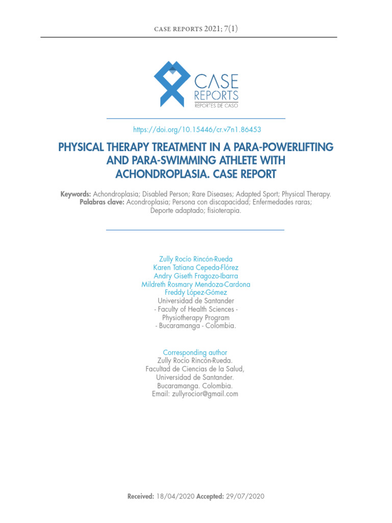 Physical Therapy for Achondroplasia Athletes | PDF | Clinical Medicine