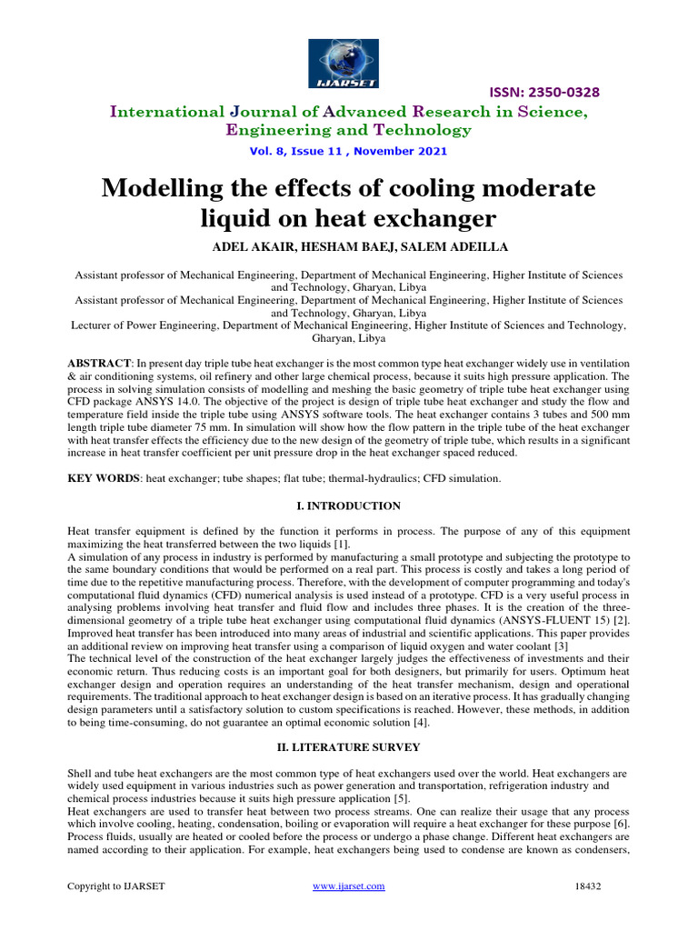 Modelling The Effects of Cooling Moderate | PDF | Heat Exchanger | Heat ...