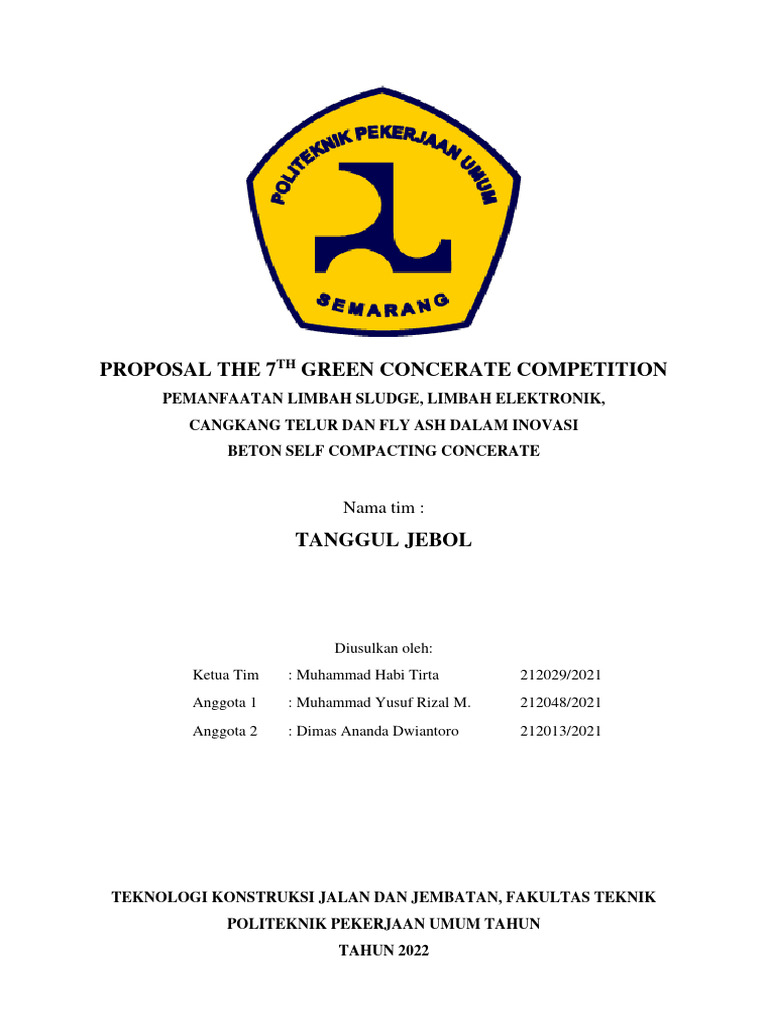 GCC Proposal Karya Tanggul Jebol Politeknik Pekerjaan Umum | PDF