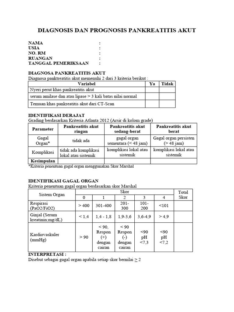 Diagnosis Dan Prognosis Pankreatitis Akut | PDF