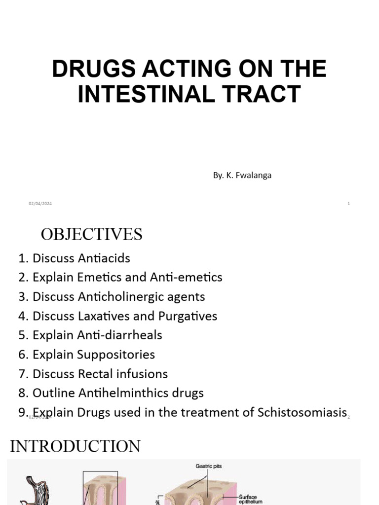 Drugs Acting on the Intestinal Tract1 | PDF | Diseases And Disorders ...
