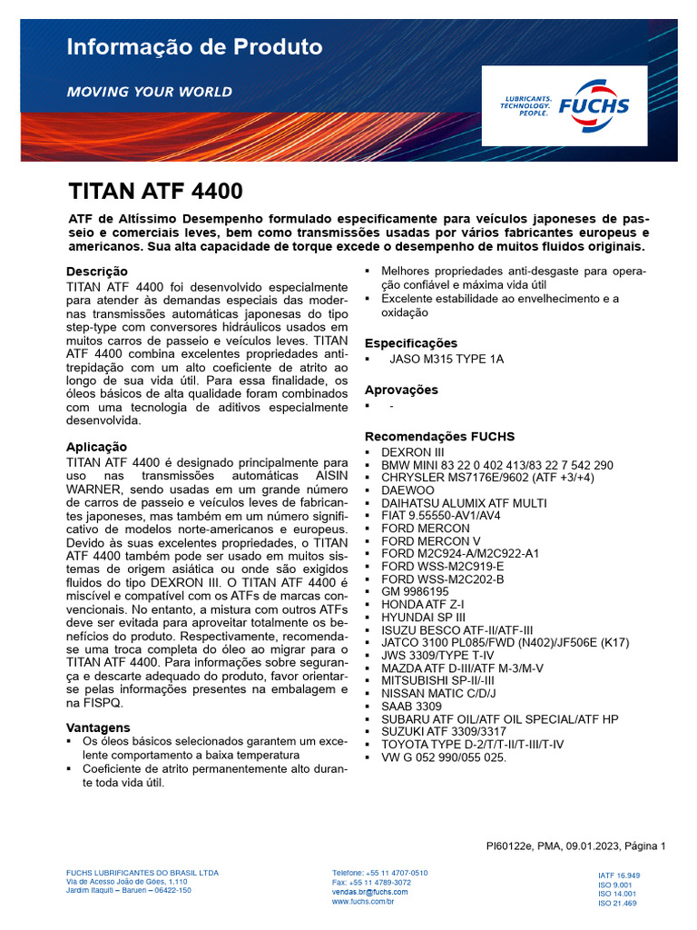Titan Atf 4400 - Ip | PDF