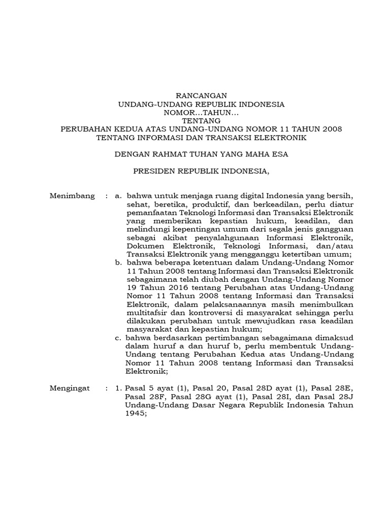 Naskah RUU ITE 2023 | PDF