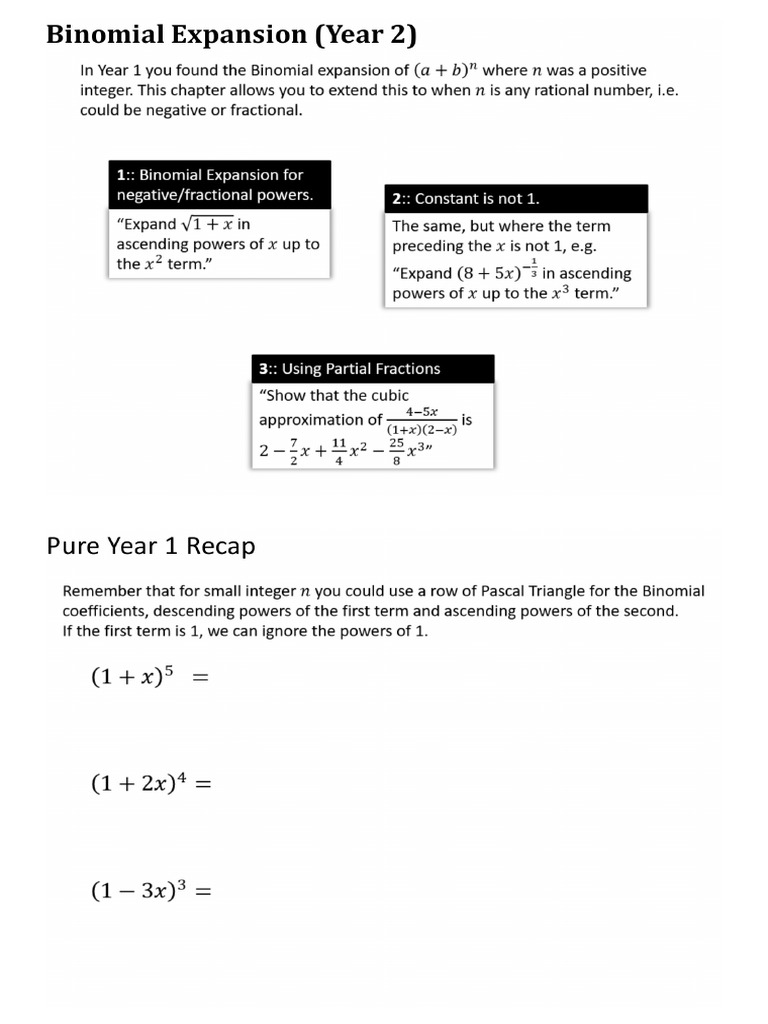 Chapter 4 Binomial Expansion P2 | PDF