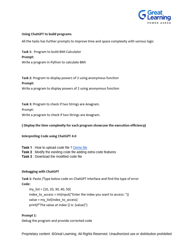 ChatGPT+for+Coders+Prompts | PDF | Computer Program | Programming