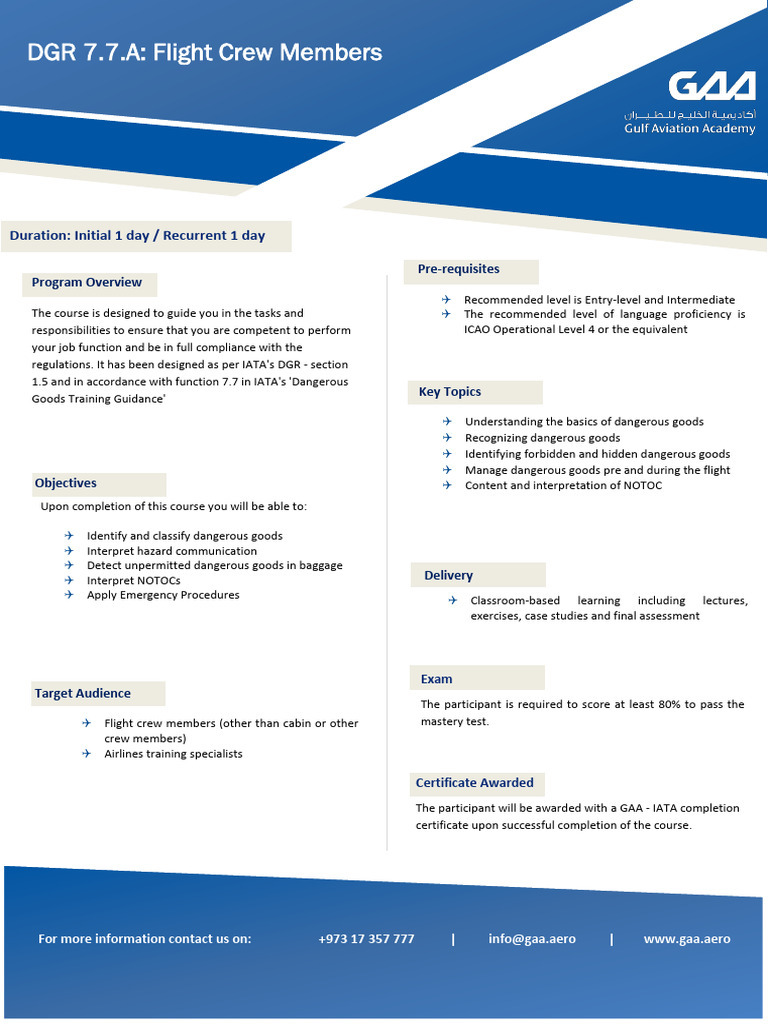 DGR-7 7 A-Outline | PDF | Dangerous Goods | Aviation